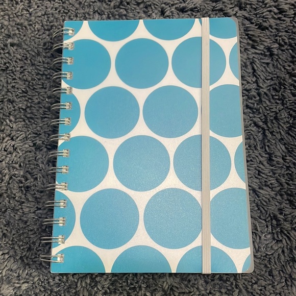 Office | Nwt White And Blue Polka Dotted Notebook | Poshmark